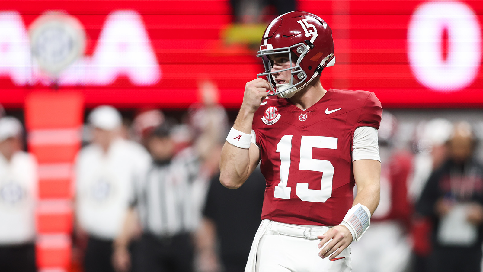 Ty Simpson Takes Photo With Kirby Smart's Son After Brutal Loss
