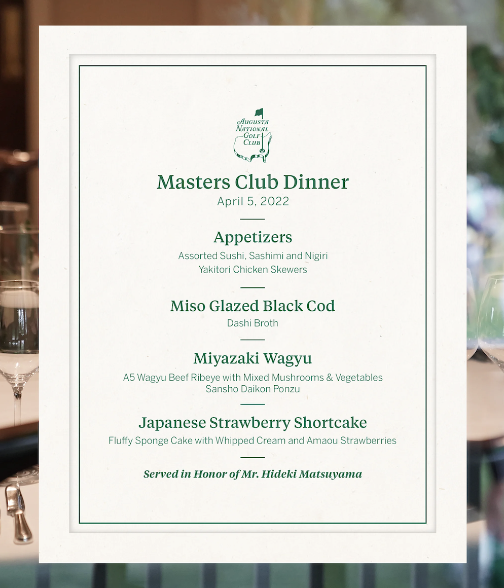 Ranking The Best Masters Champions Dinner Menus Since 2015