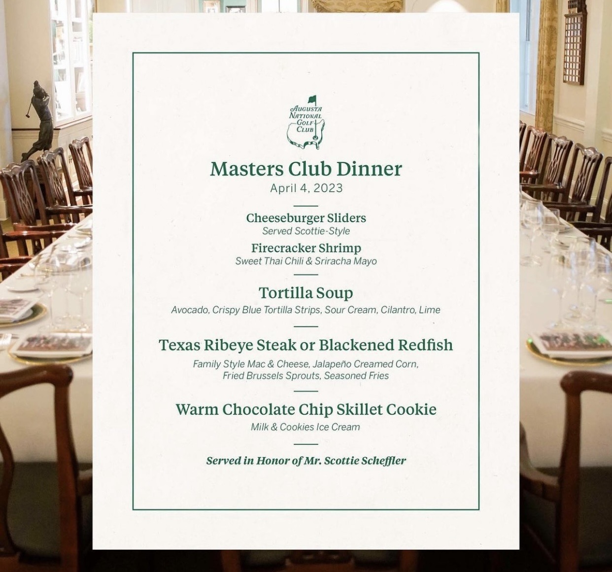 Ranking The Best Masters Champions Dinner Menus Since 2015