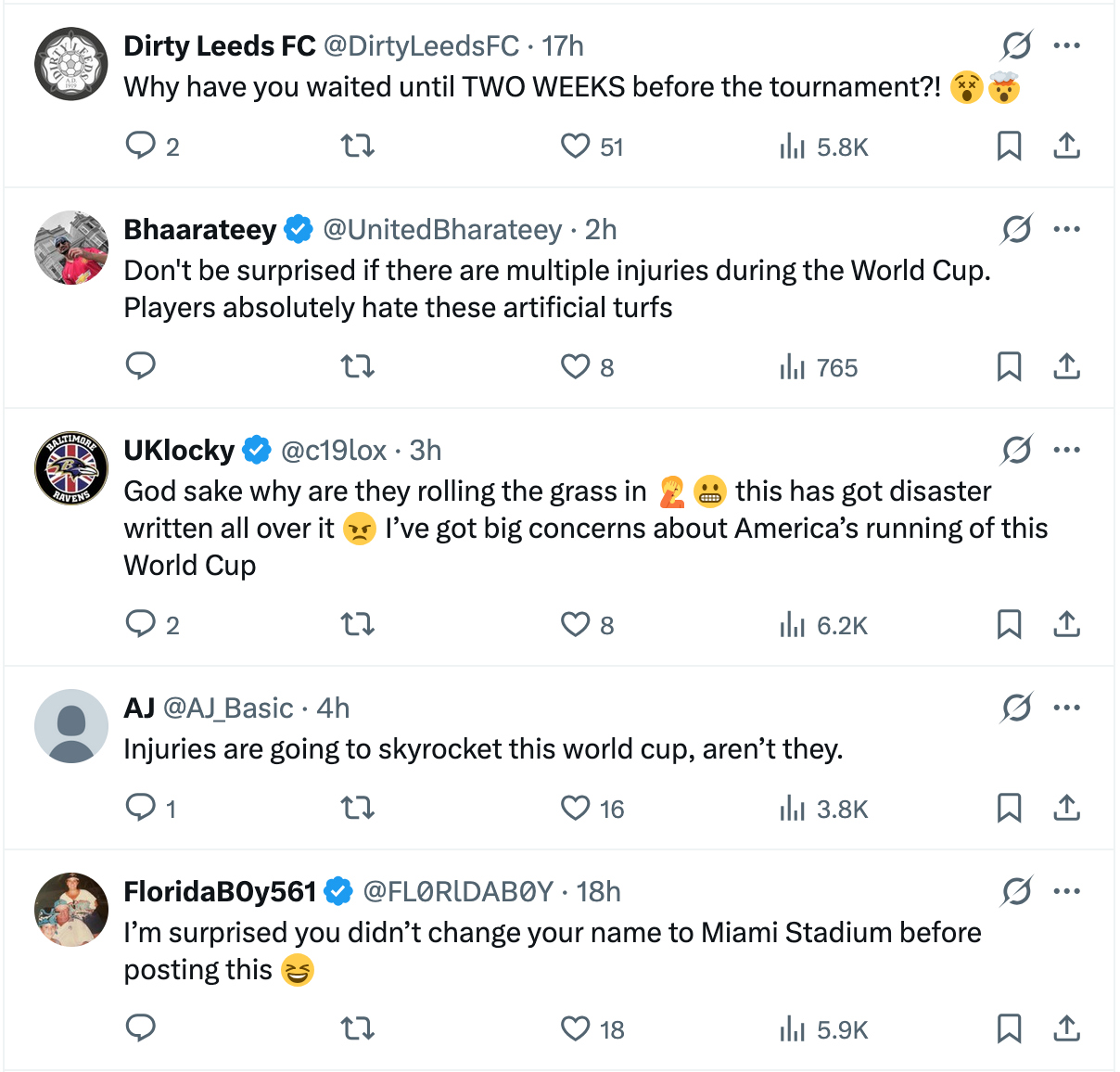 Why Is Hard Rock Stadium World Cup Pitch Being Criticized?